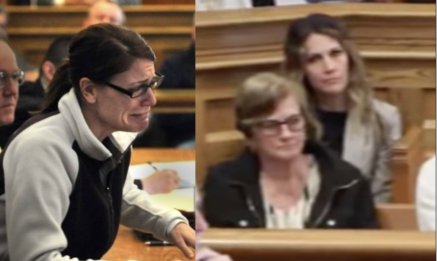 Shared post - The woman sitting behind Peggy O'Keefe in court is...